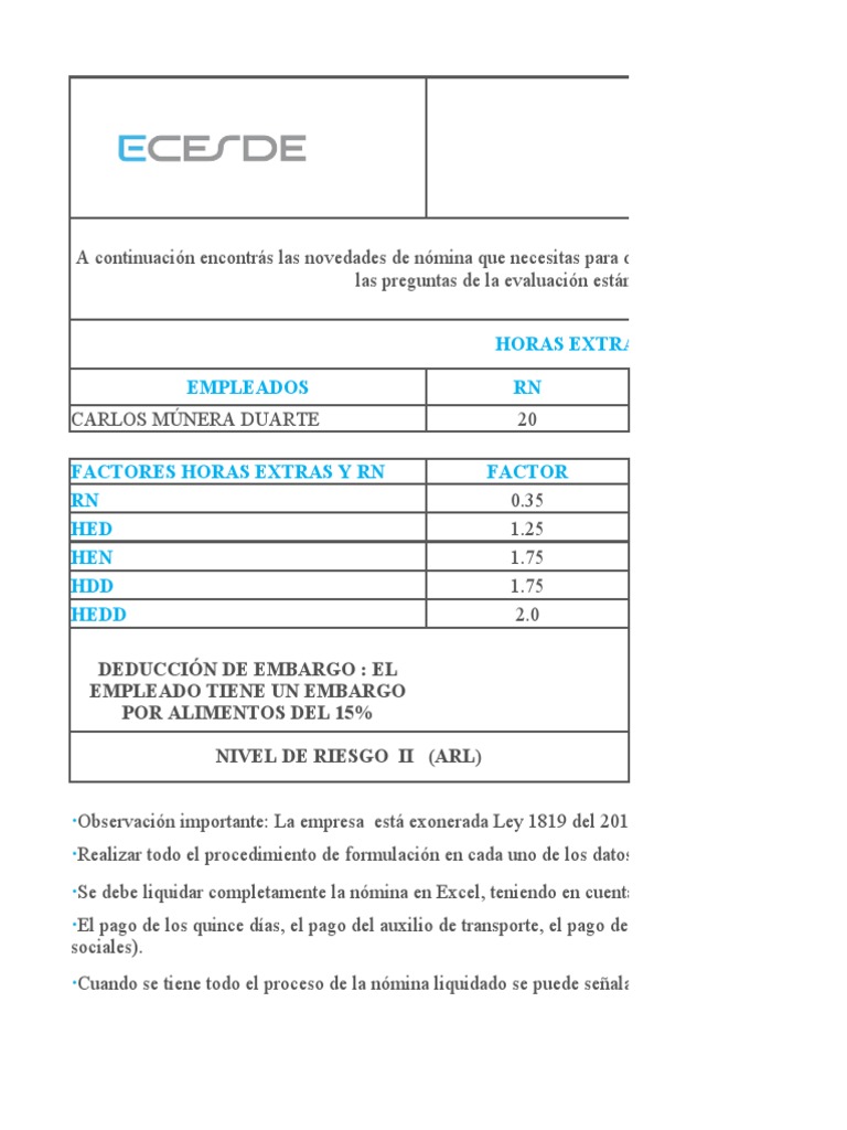 Formato Ejercicio 2 Nomina Quincenal | PDF | Compensación laboral | Distribución de ingresos del ...