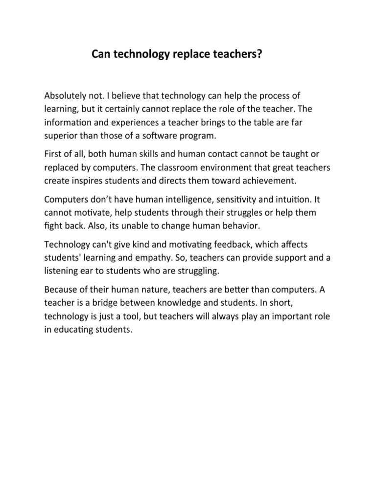 Can Technology Replace Teachers | PDF