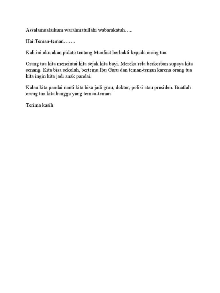 Pidato Anak TK | PDF