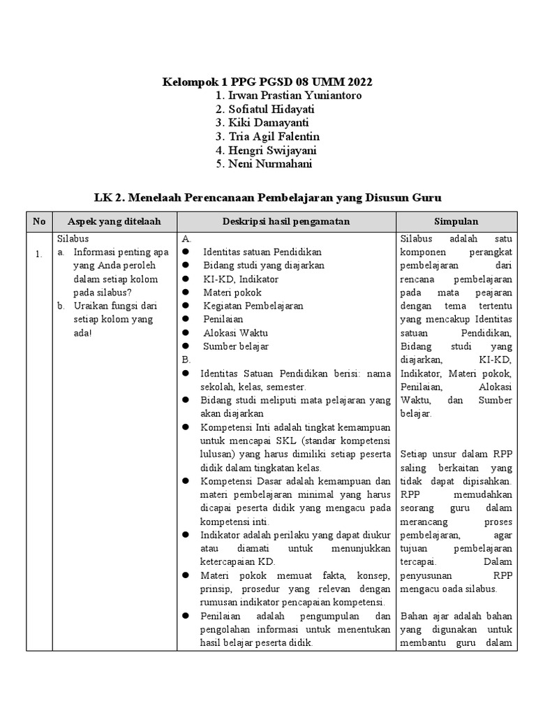 Lk 2 Lk 3 Dan Lk 4 Pdf