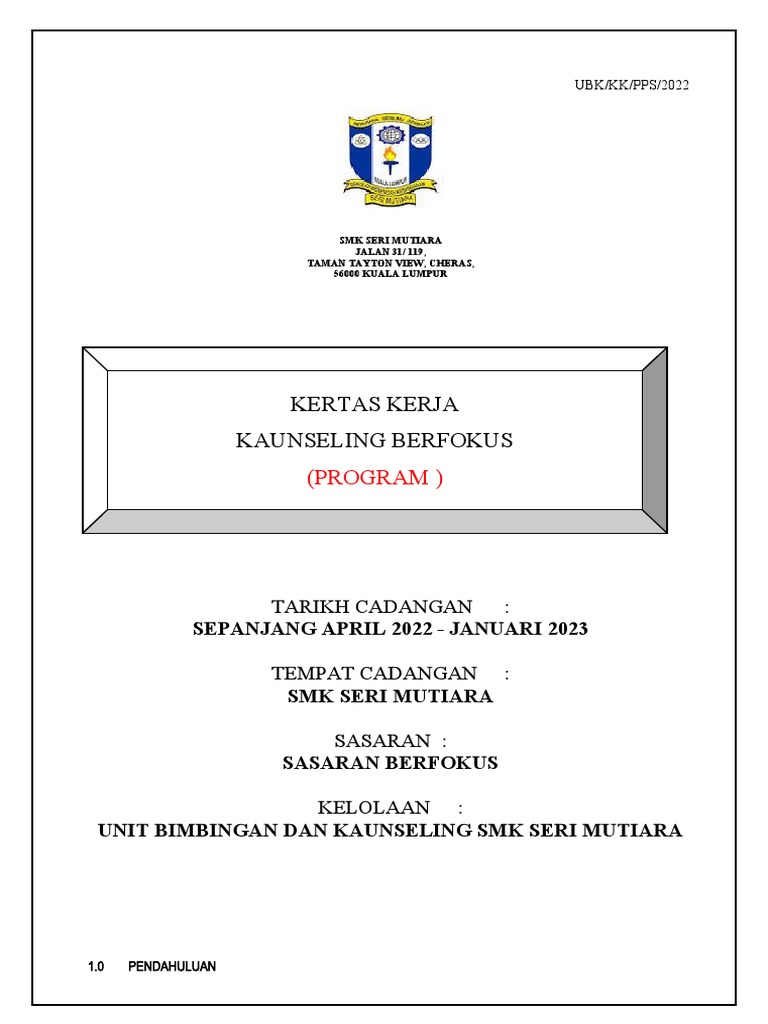 Modul Kaunseling SMK Mutiara Cheras | PDF | Karier & Perkembangan