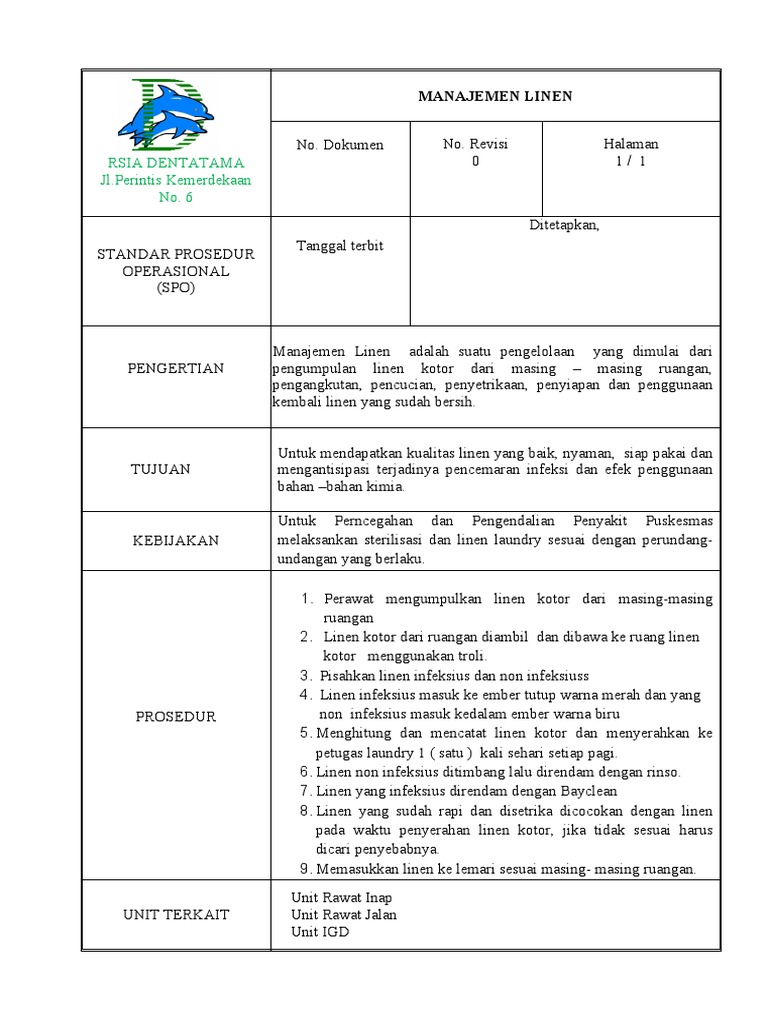 SPO Linen Laundry PPI | PDF