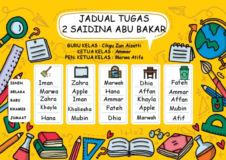 Jadual Tugas Kelas | PDF