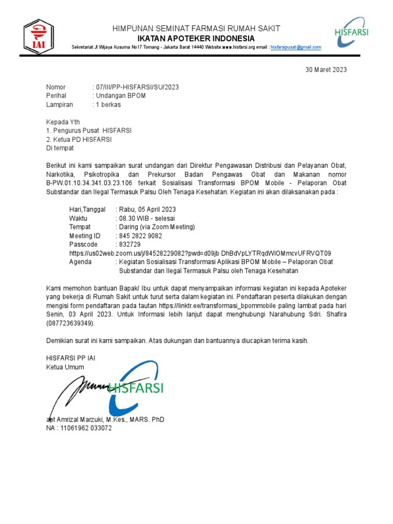 Surat BPOM | PDF