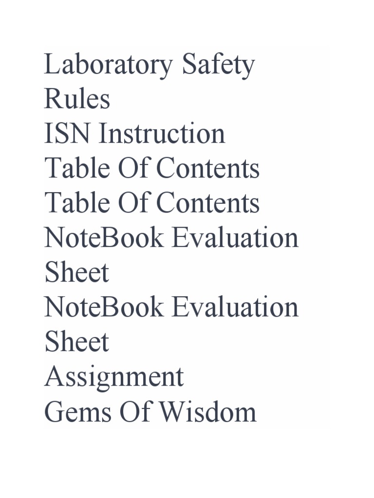 Laboratory Safety Rules | PDF