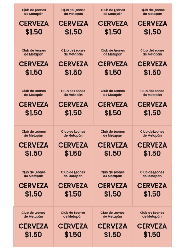 Tickets Bebida | PDF | Refresco | Bebidas no alcohólicas