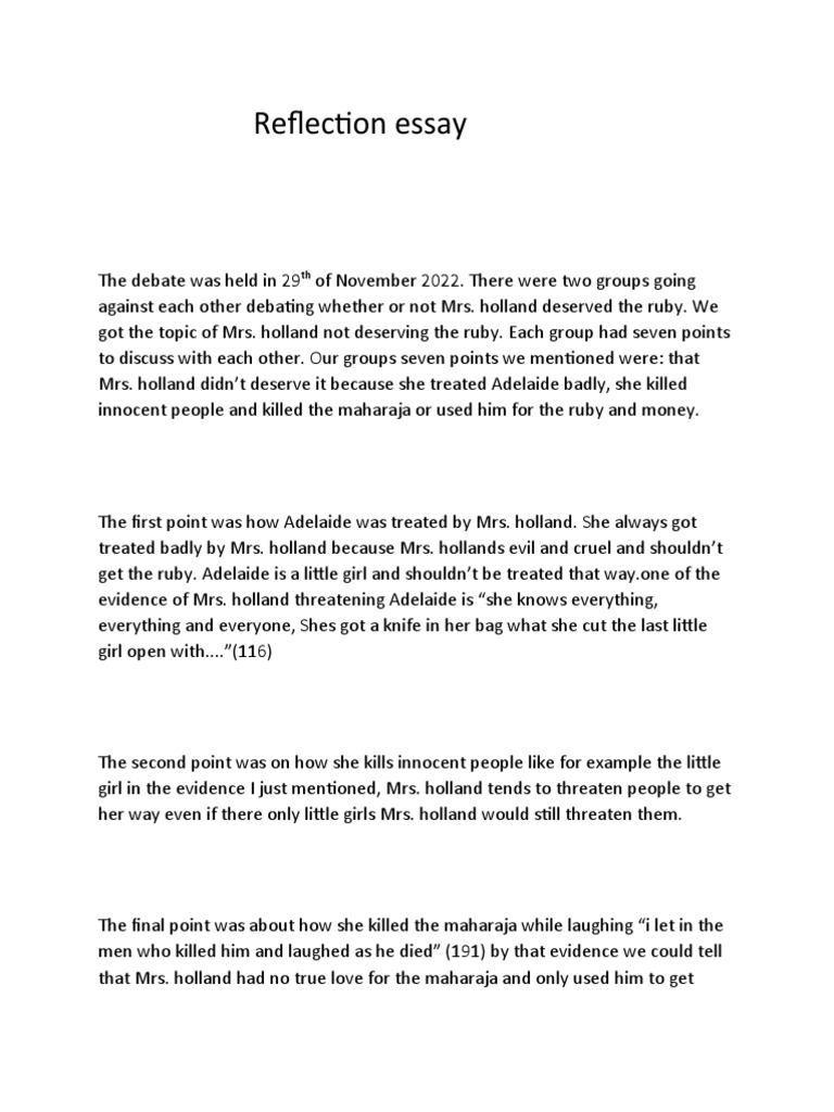 Reflection Essay | PDF