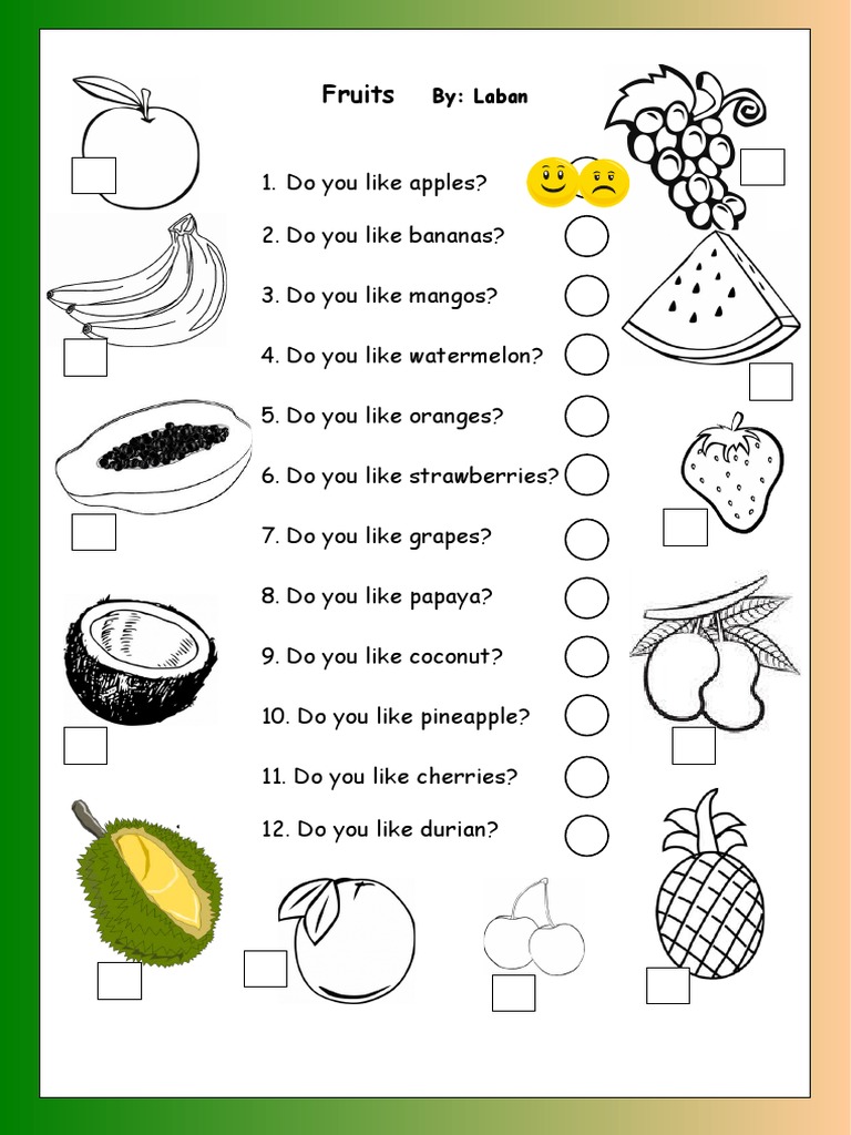 Laban's Survey of Popular Fruits: An Exploration of Liking Different ...