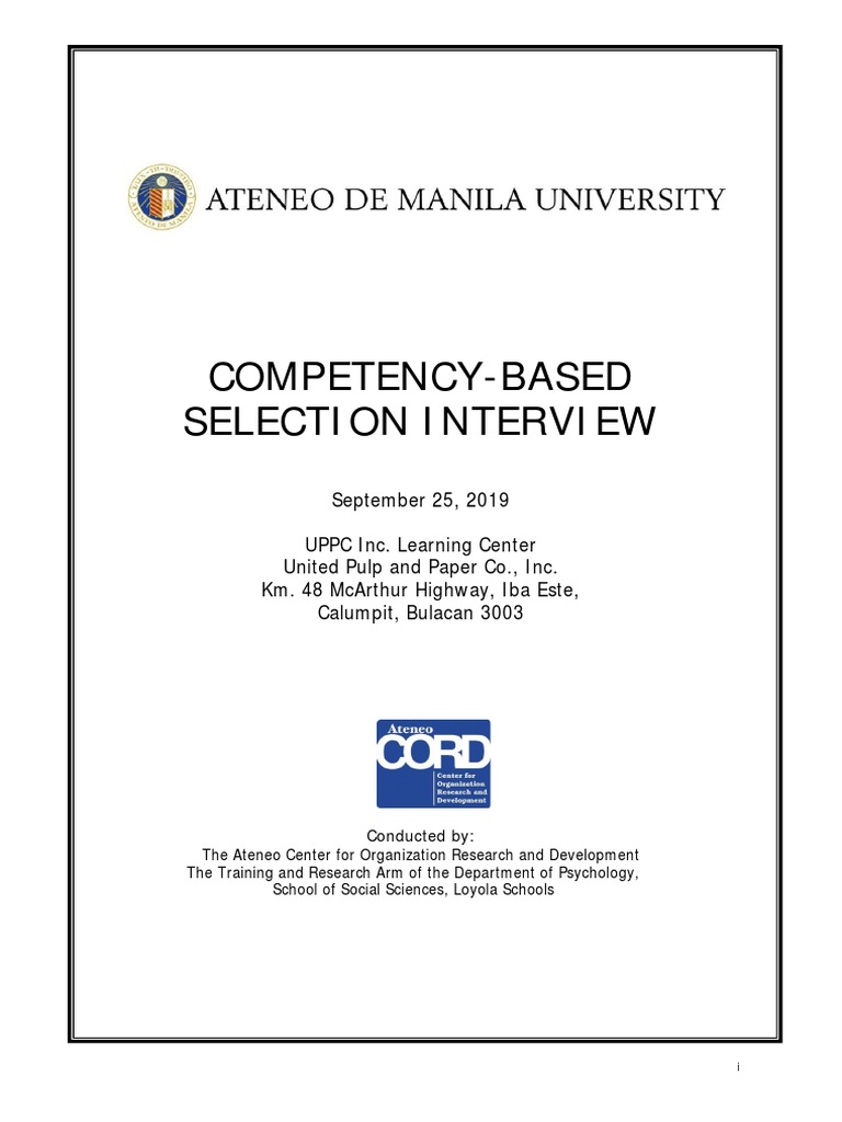 Competency Based Interview Skill | PDF | Psychology | Psychological Schools