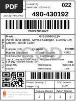 Sample JNT Waybill | PDF