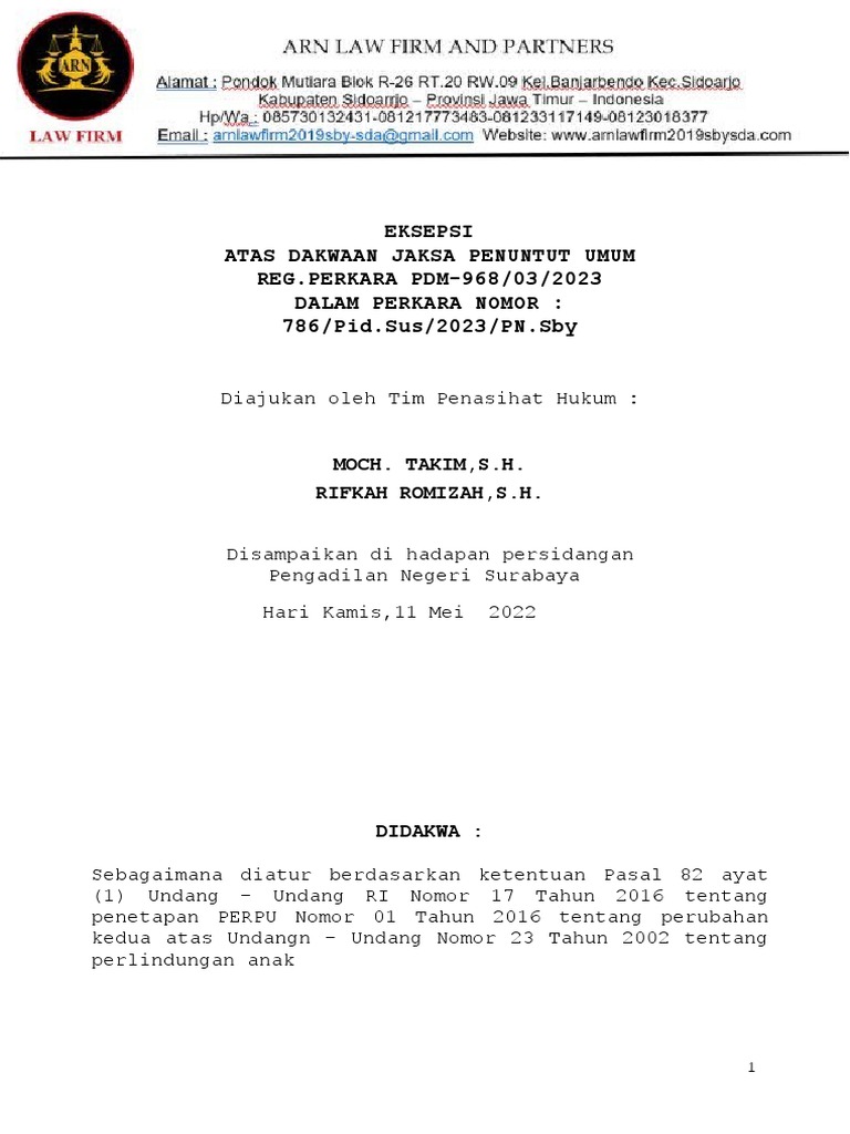 EKSEPSI FIX 786 Pid Sus 2023 PN Sby | PDF
