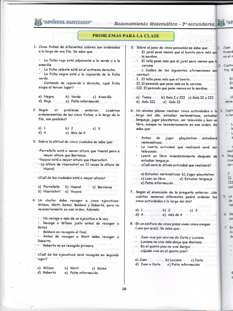 RM Orden de Información 2do | PDF