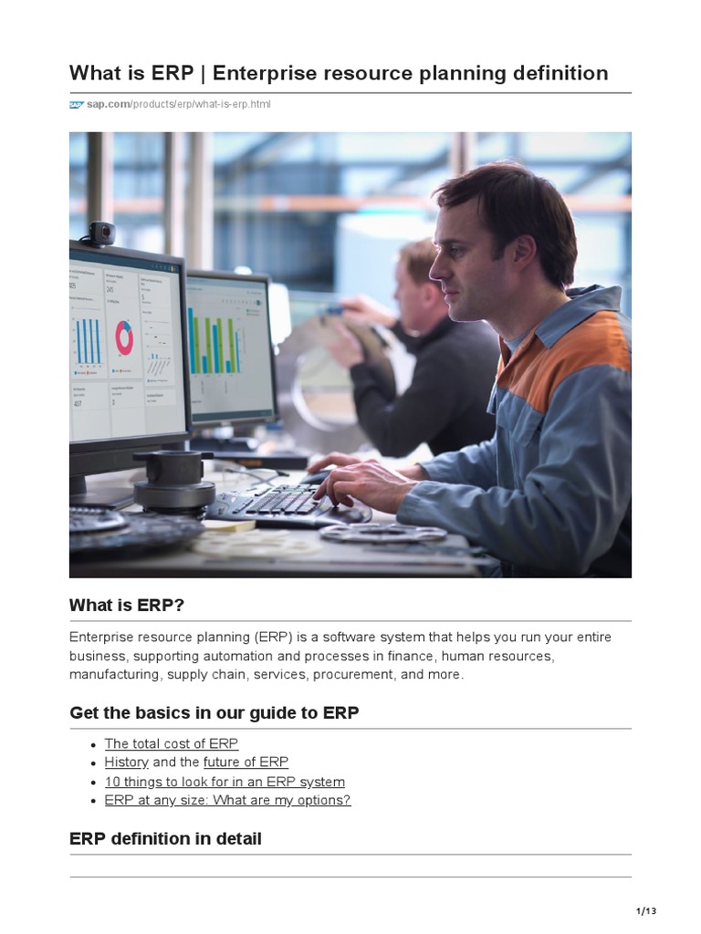 sap.com-What is ERP Enterprise resource planning definition | PDF