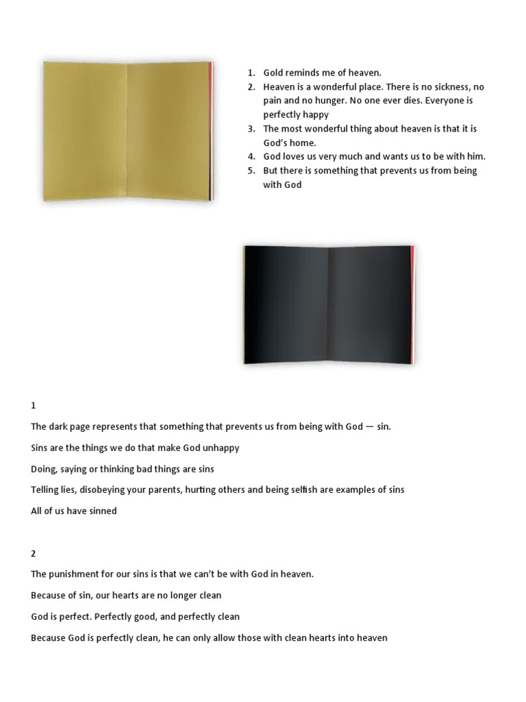 Wordless Book | PDF | Sin | Forgiveness