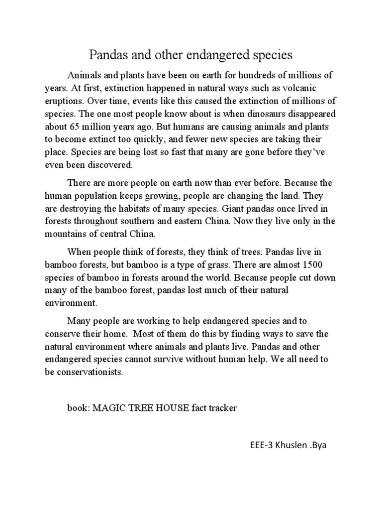 Pandas and Other Endangered Species | PDF