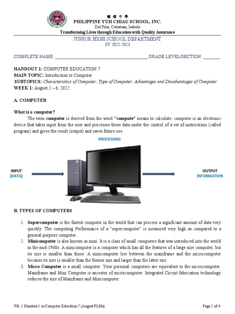 COMPUTER 7 Handout 1 | PDF | Cybercrime | Computer Security