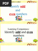 Detailed Lesson Plan in Mathematics 3 Odd and Even Number | PDF ...