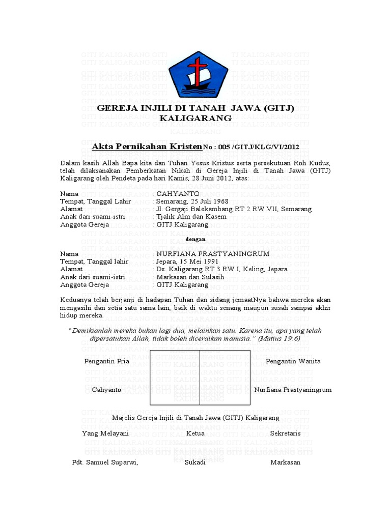 AKTA PEMBERKATAN PERNIKAHAN2 | PDF