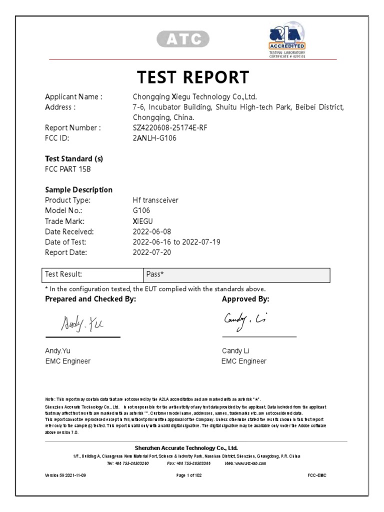 Test Report 6050079 | PDF | Electromagnetic Interference | Frequency ...