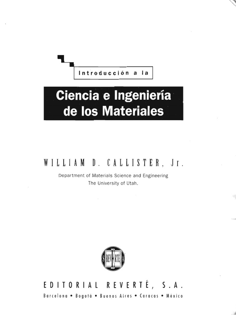 CALLISTER - Ciencia e Ingenieria de Los Materiales PDF | PDF