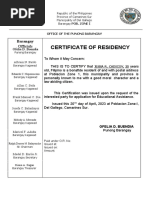 Barangay Certification Forms | PDF | Philippines