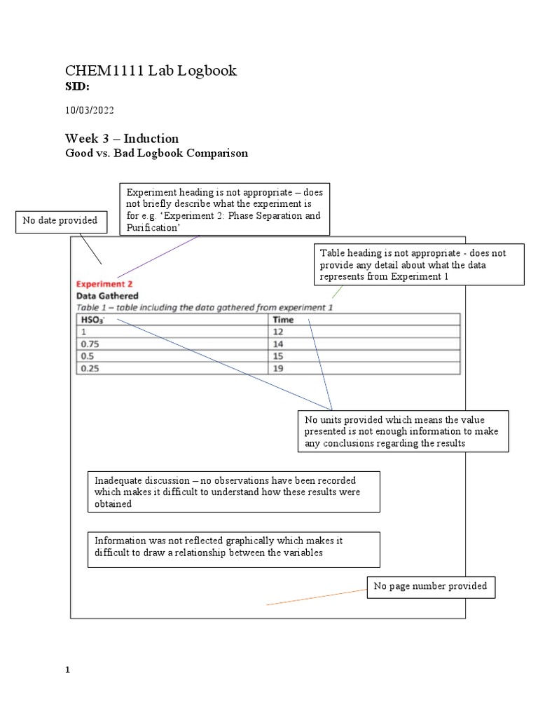 CHEM1111 Lab Logbook | PDF