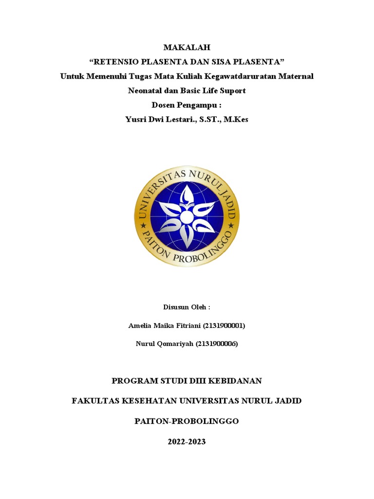 Retensio dan Sisa Plasenta dalam Persalinan | PDF