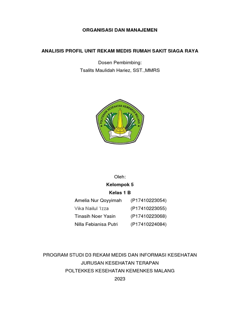 Analisis Profil Unit Rekam Medis | PDF