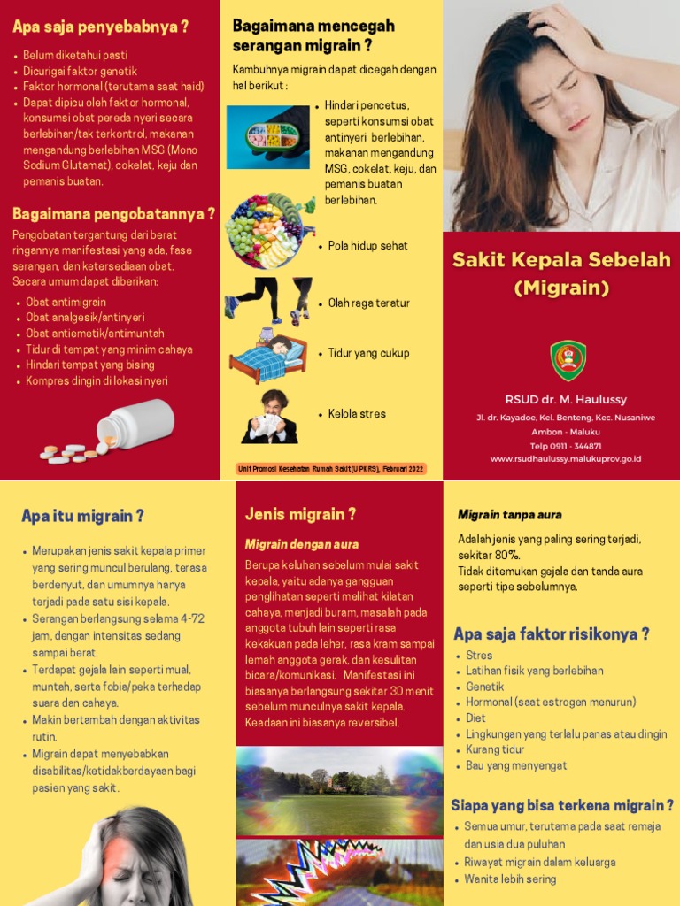 Leaflet - Nyeri Kepala Migrain - RSUD Dr. M. Haulussy | PDF