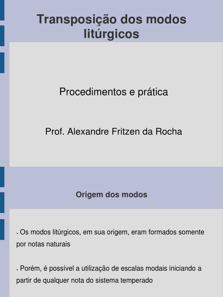 Transposicao Modos Liturgicos | PDF