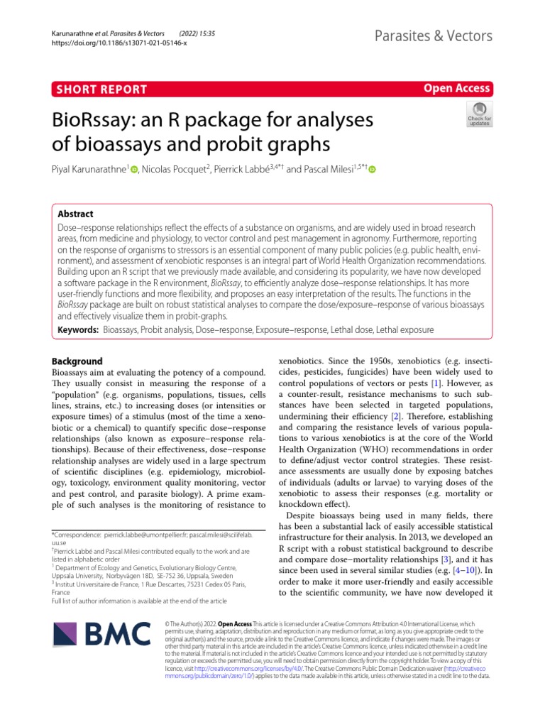 Bioassay - R Probit | PDF | Creative Commons License | Regression Analysis