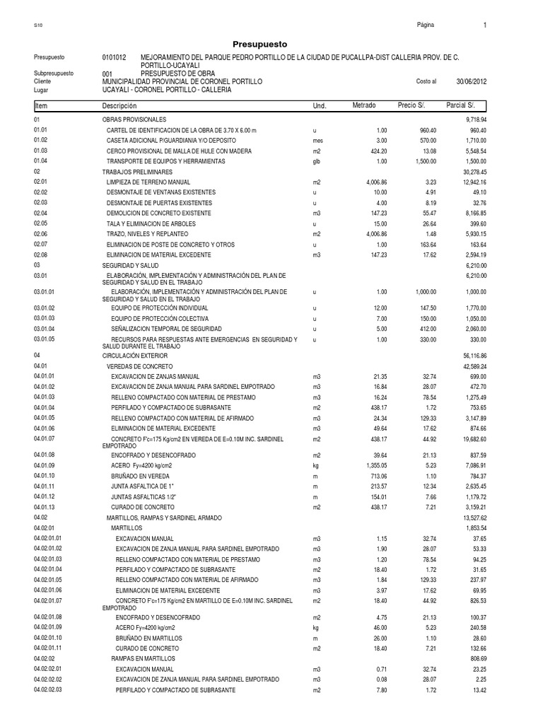 PRESUPUESTO | PDF | Edificios y estructuras | Ingeniería