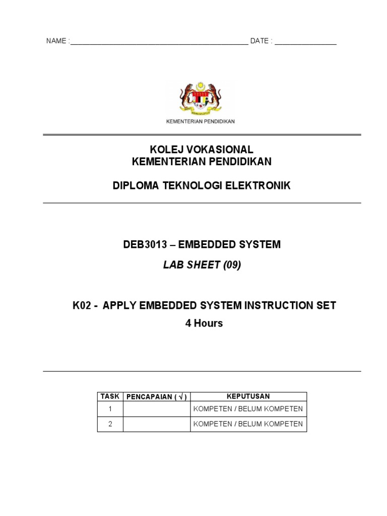 Lab09 Sheet K02 Deb3013 | PDF