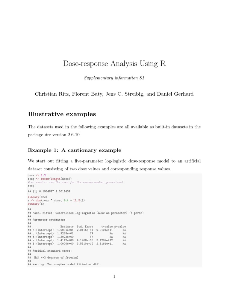 Dosis Respuesta R | PDF | P Value | Logistic Regression