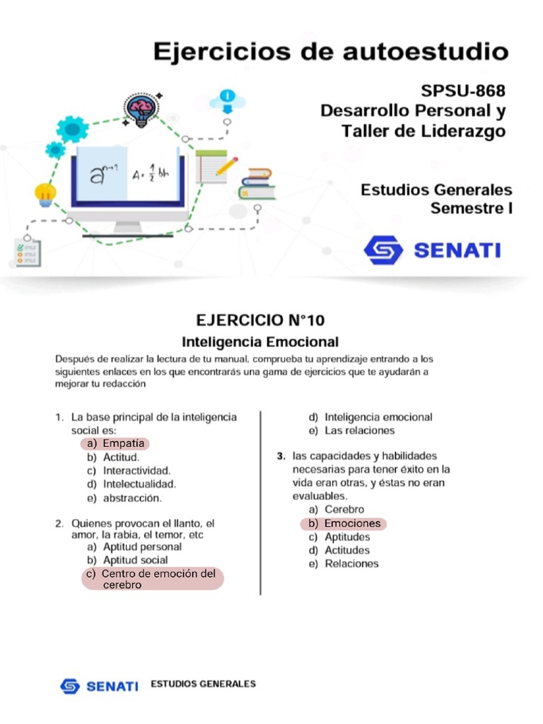 Unidad 10 - Inteligencia Emocional - Ejercicio | PDF