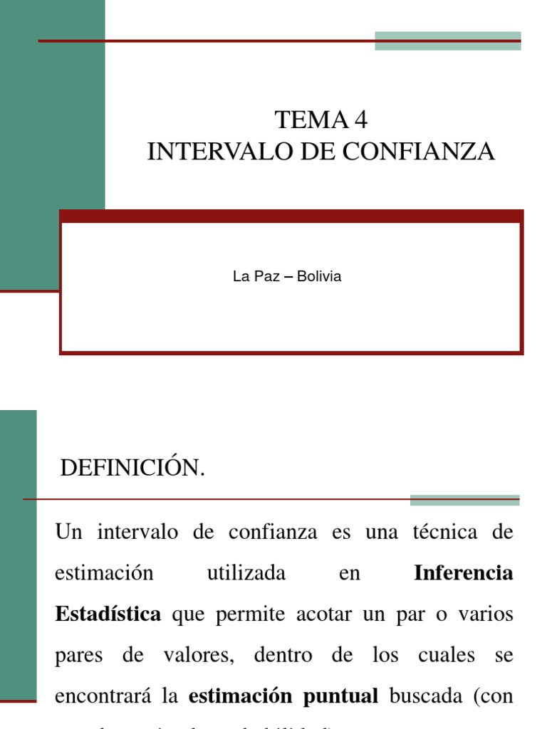 Intervalos de Confianza - PDF | PDF | Intervalo de confianza | Teoría de la estimación