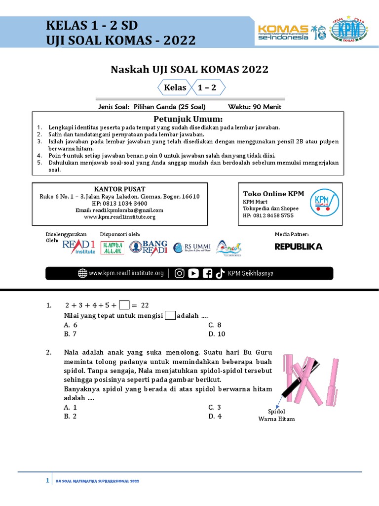NS UJI SOAL KMS KELAS 1-2 Rev | PDF