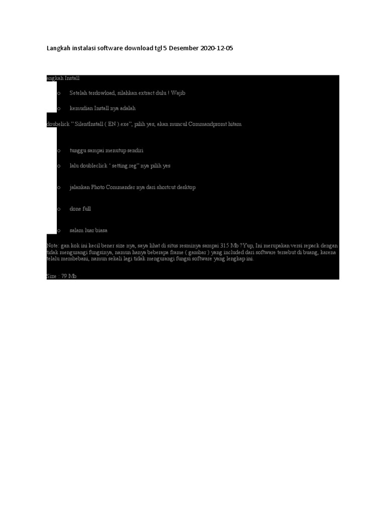 Langkah Instalasi Software Download TGL 5 Desember 2020 | PDF