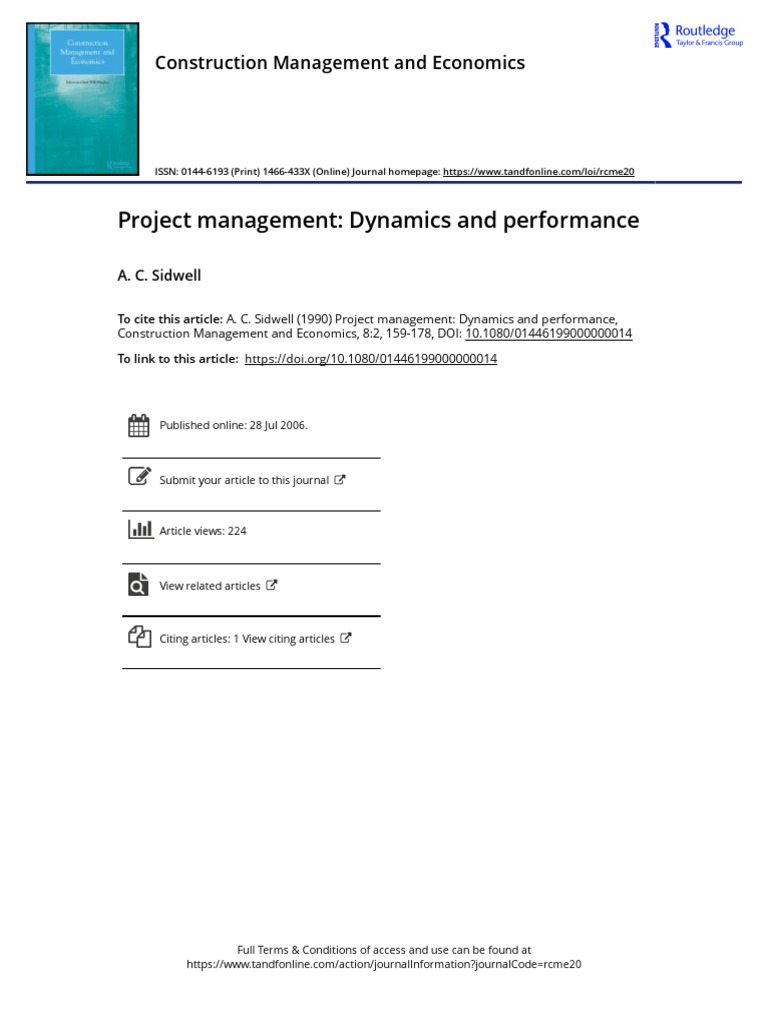 Project Management Dynamics and Performance | PDF | Organizational ...