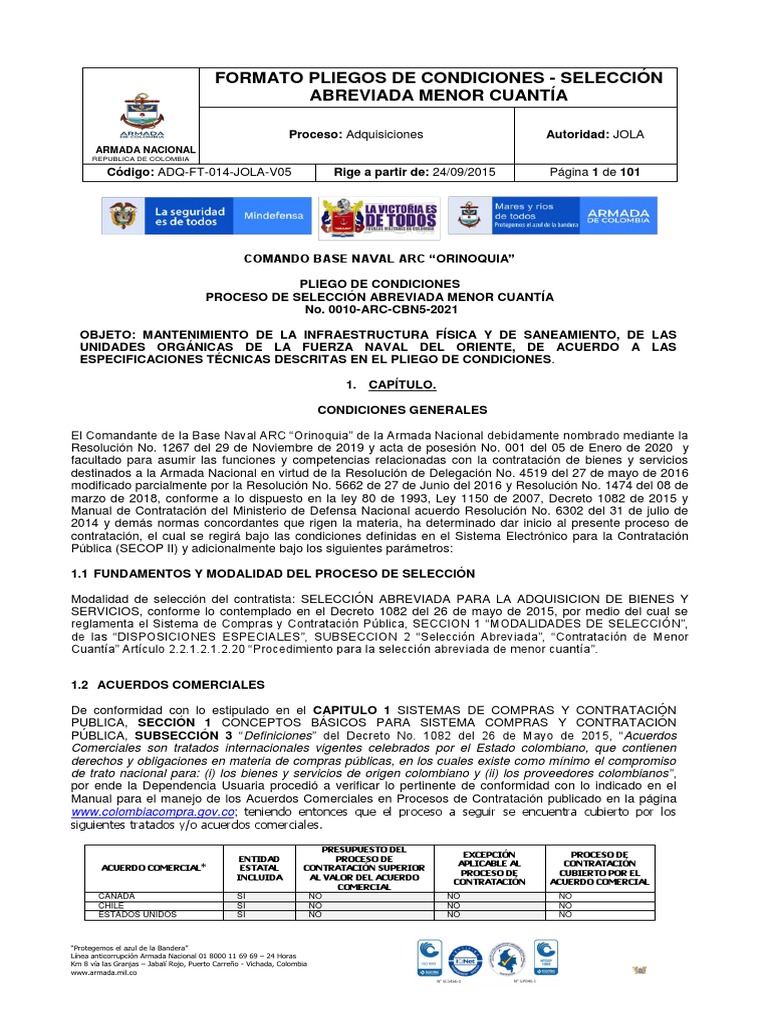 Pliego de Condiciones Definitivo PDF | PDF