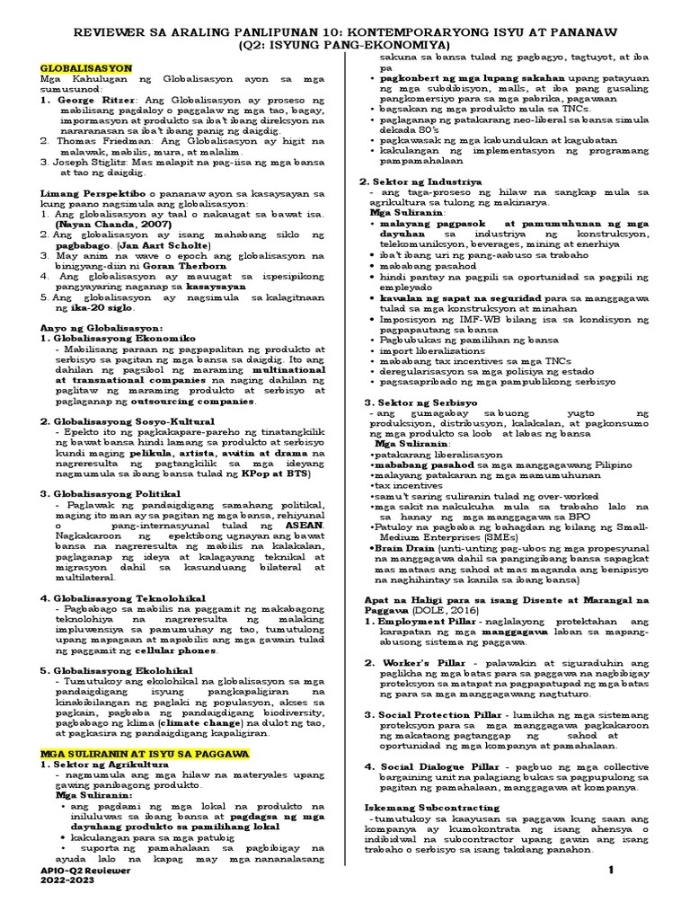 AP10_Q2_Reviewer-2022-2023 | PDF