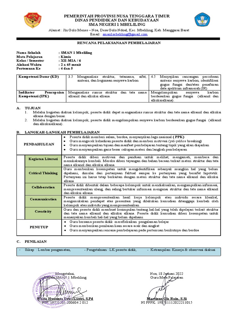 RPP Pertemuan 4 Dan 5 - Kelas Xii | PDF