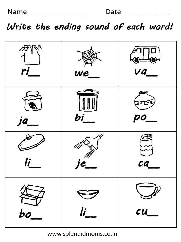 Find Last Sounds CVC Words - 2 | PDF