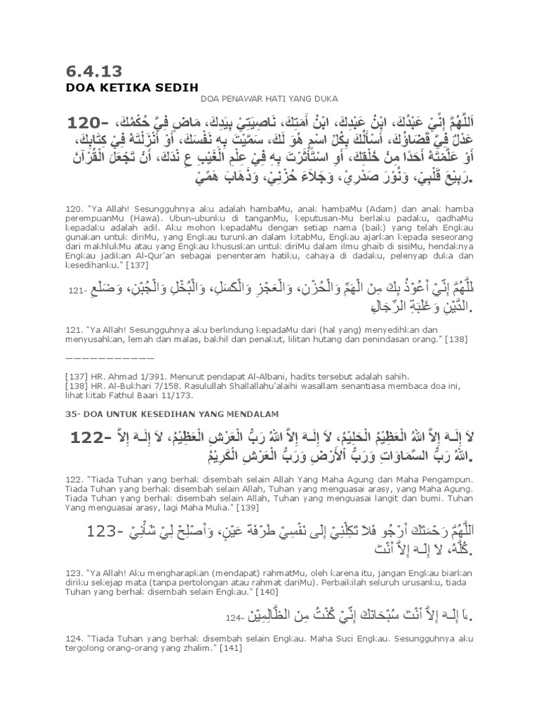 Doa Ketika Sedih: 35-Doa Untuk Kesedihan Yang Mendalam | PDF