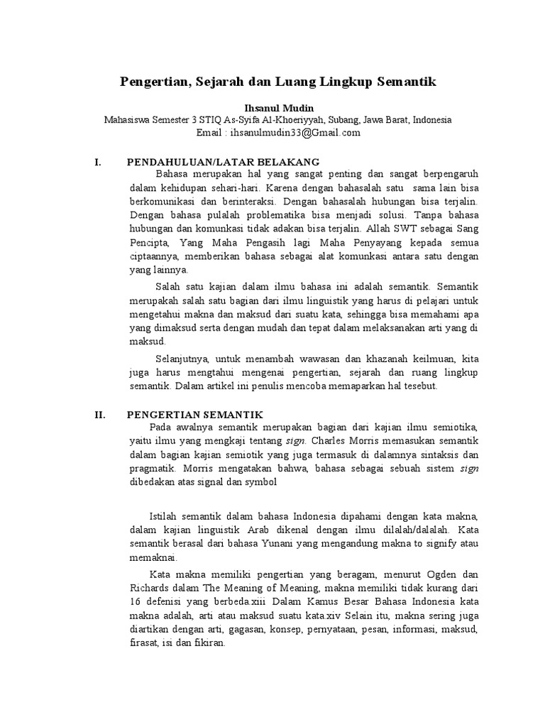 SEMANTIK | PDF | Seni & Disiplin Bahasa