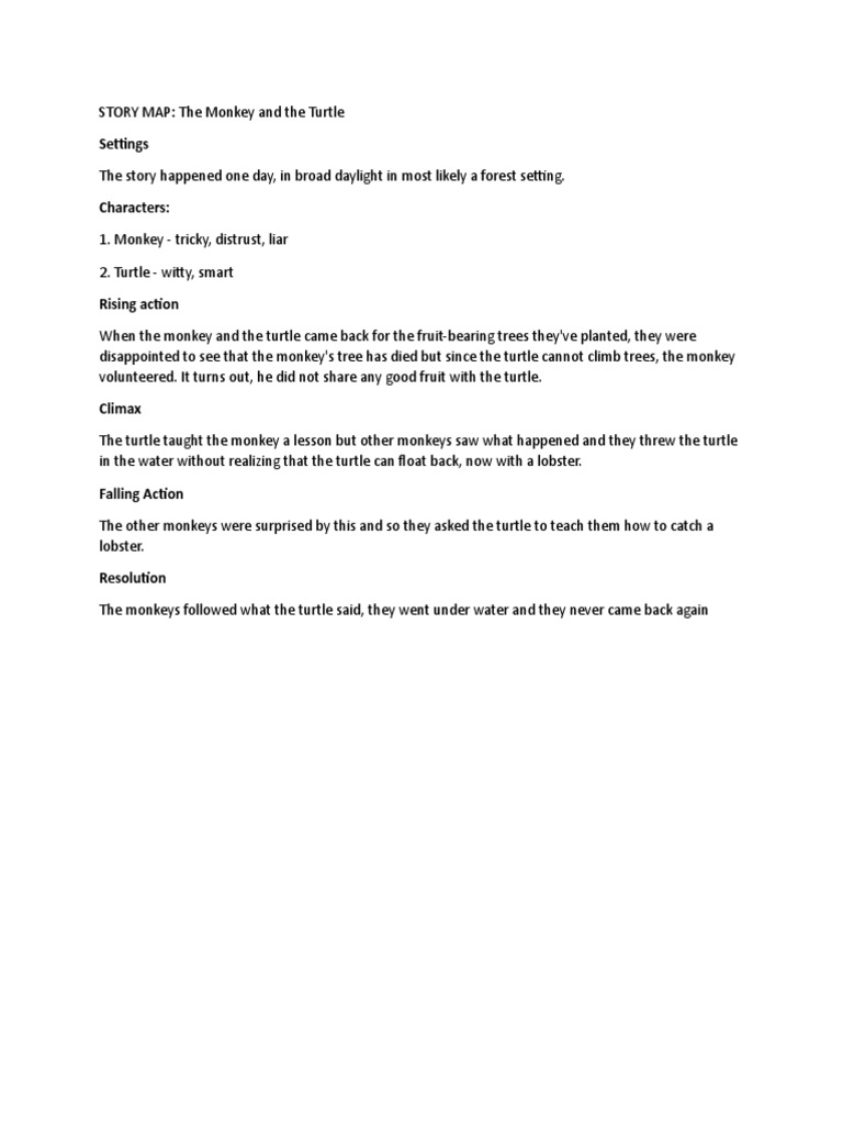 story map monkey and the turtle.docx | PDF
