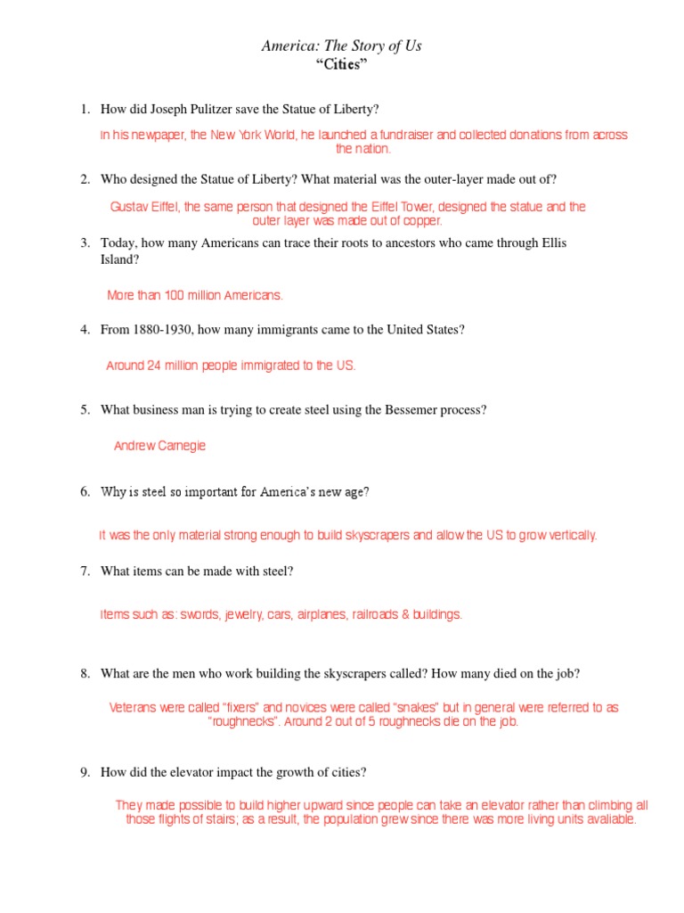 America The Story of Us Cities | PDF