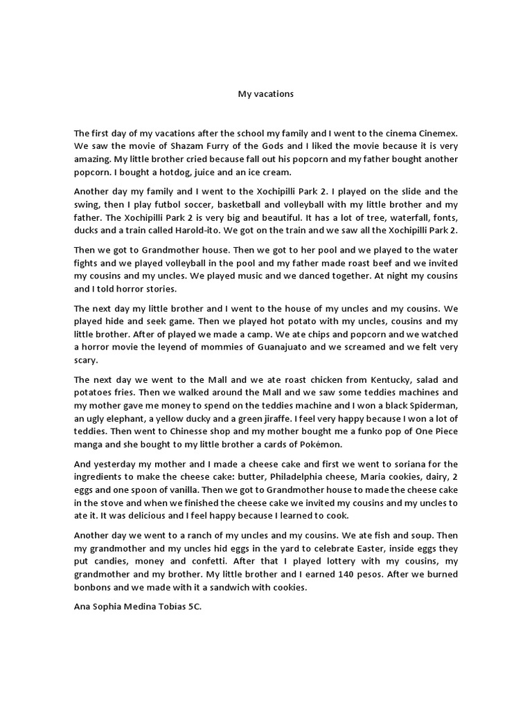 My Vacations PDF | PDF