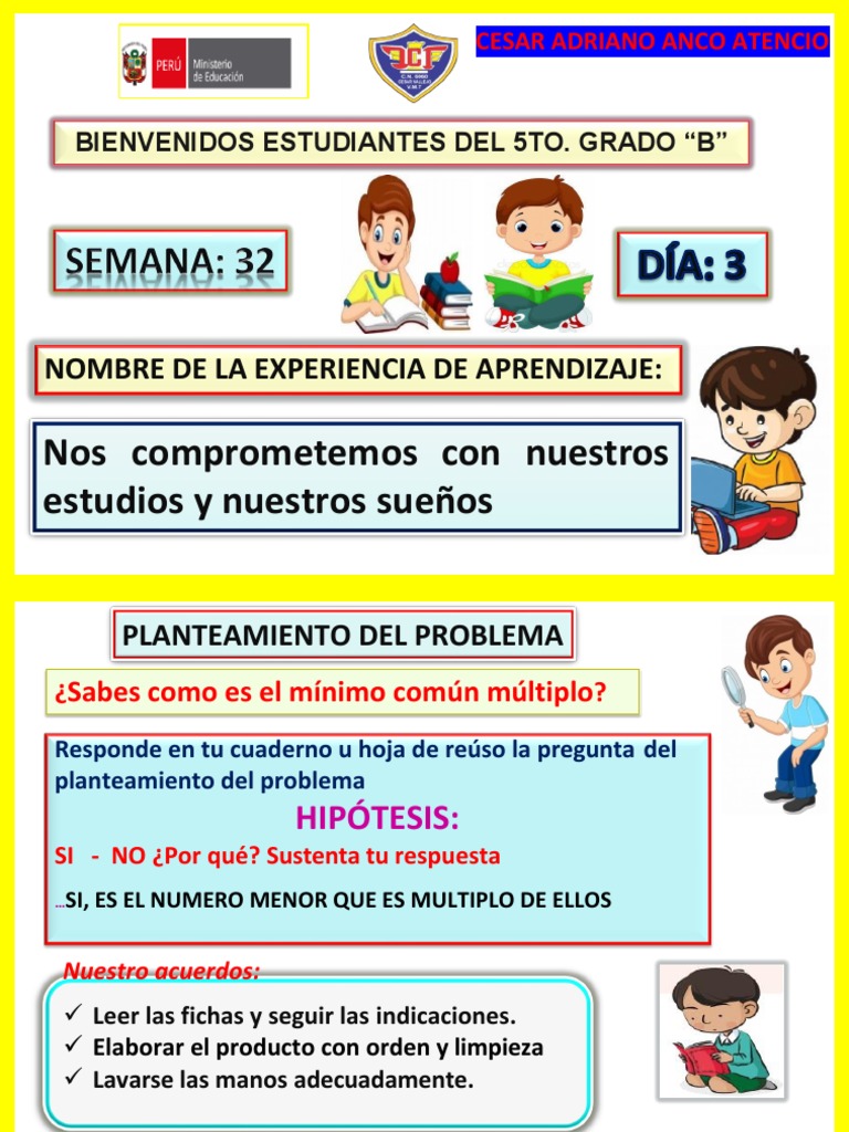 Situaciones Problemáticas Con El Mínimo Común Múltiplo | PDF