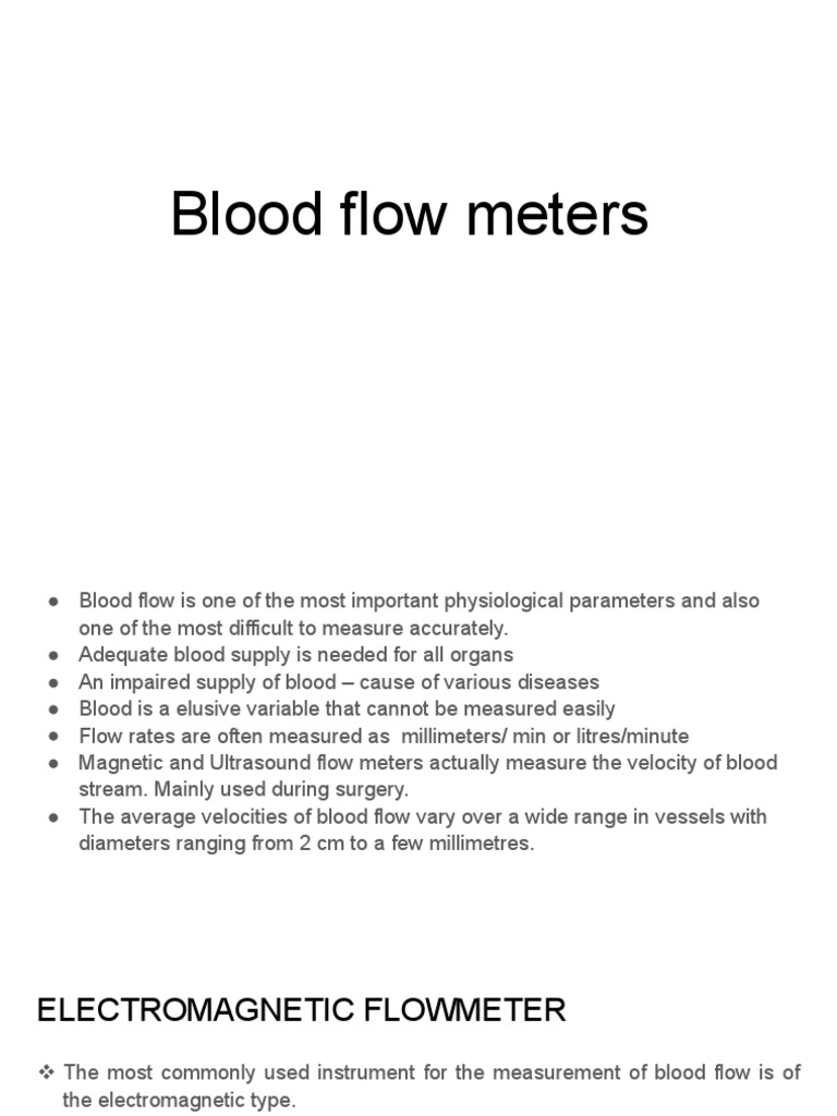 UNIT II - Blood Flow Meters | PDF | Flow Measurement | Electromagnetic ...